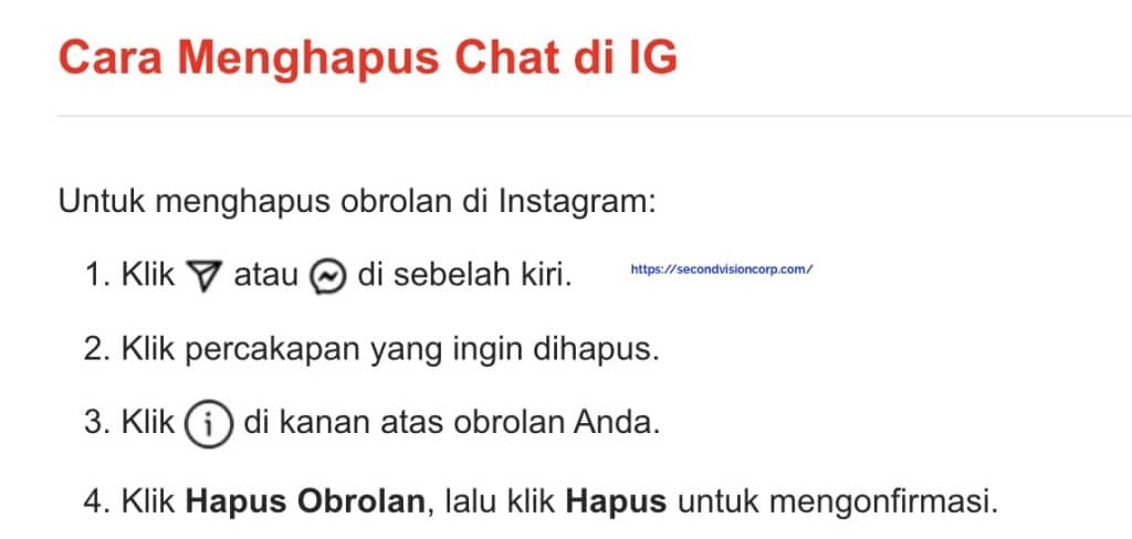 Cara Menghapus Pesan di IG atau Chat IG Satu Persatu
